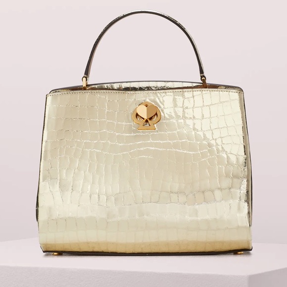 kate spade | Bags | Kate Spade Romy Metallic Crocembossed Medium ...